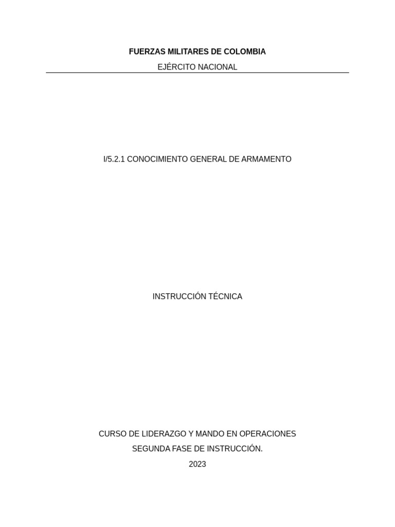 COLIMODIO CONOCIEMNTO GENERAL DE ARMAMENTO | PDF