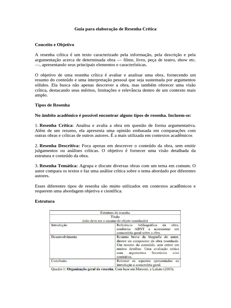 Guia Para Elaboração de Resenha Crítica | PDF