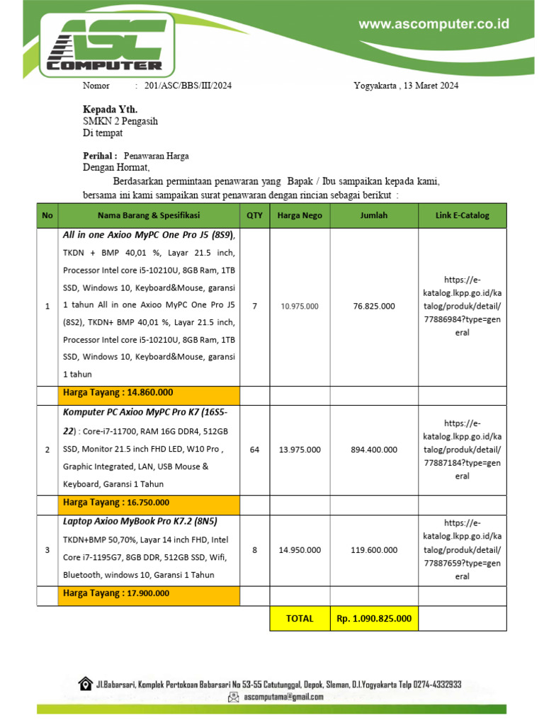 Penawaran Laptop Axioo MyBook Pro K7.2 | PDF | Game & Aktivitas ...