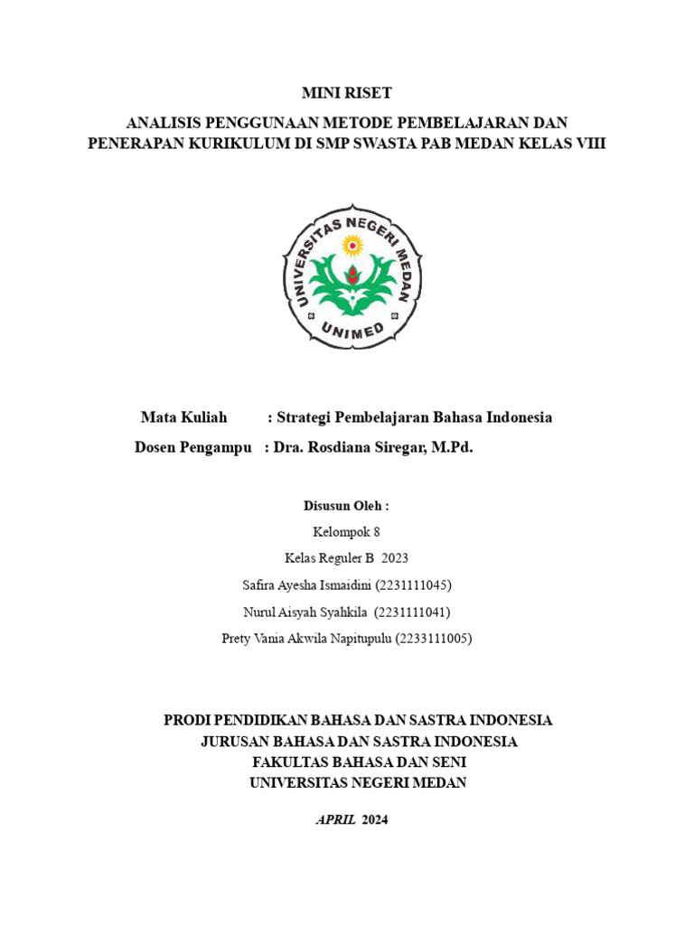 MINI RISET Kel_8 | PDF