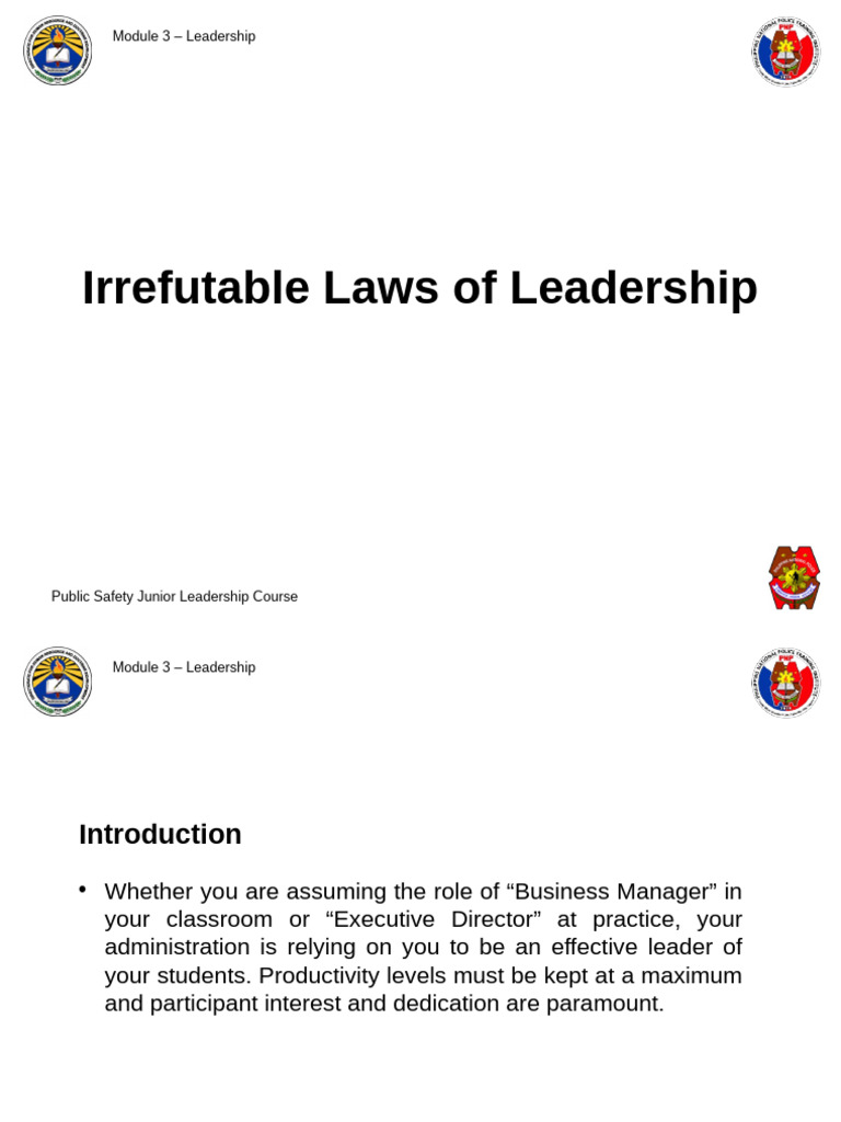 Irrefutable Laws of Leadership | PDF | Leadership | Social Psychology