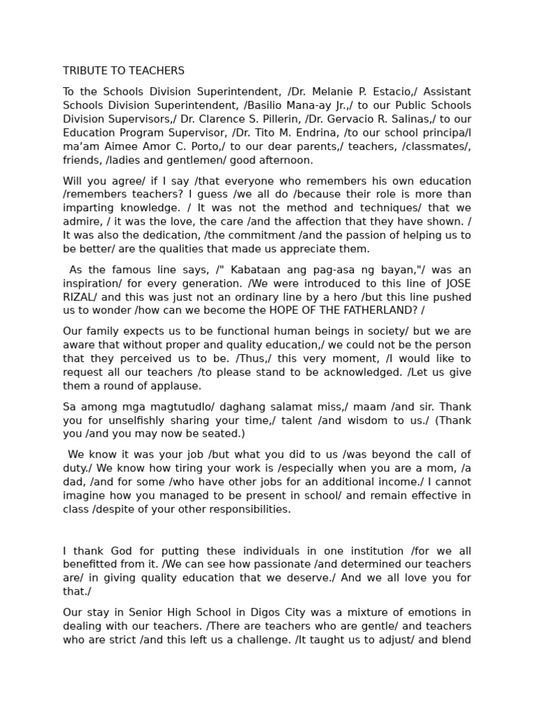 Edited-Tribute-to-teachers-SPEECH | PDF