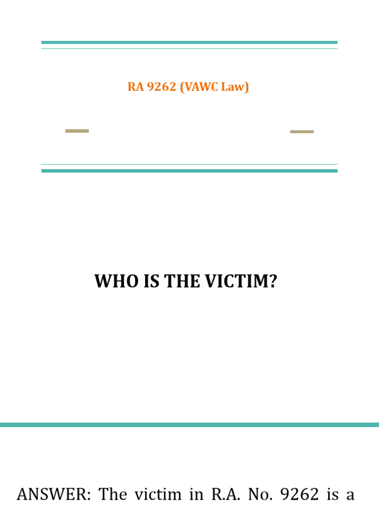RA 9262 (VAWC Law) | PDF