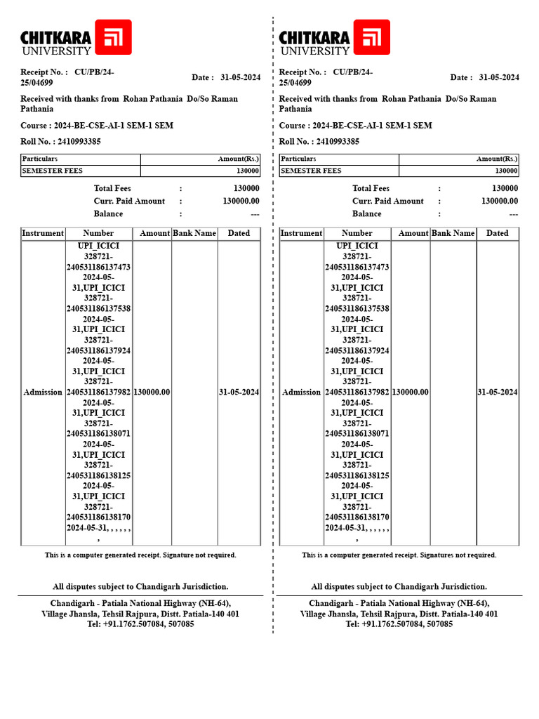 Receipt 40070 | PDF