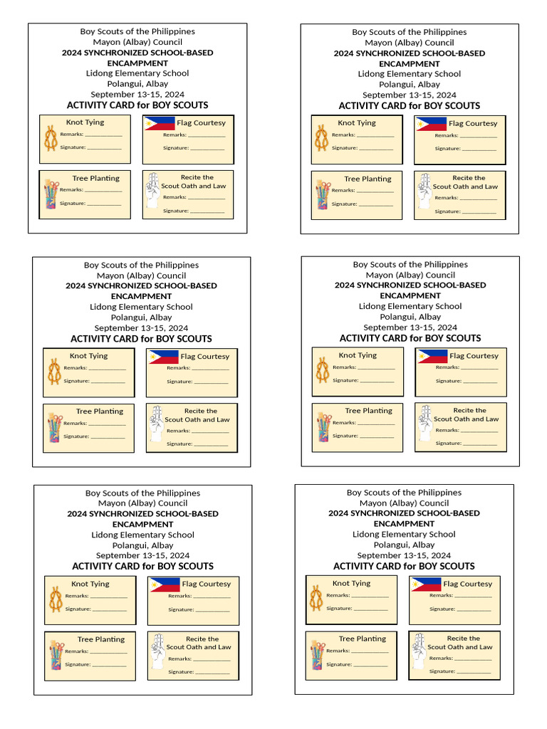 Acitivty Card | PDF