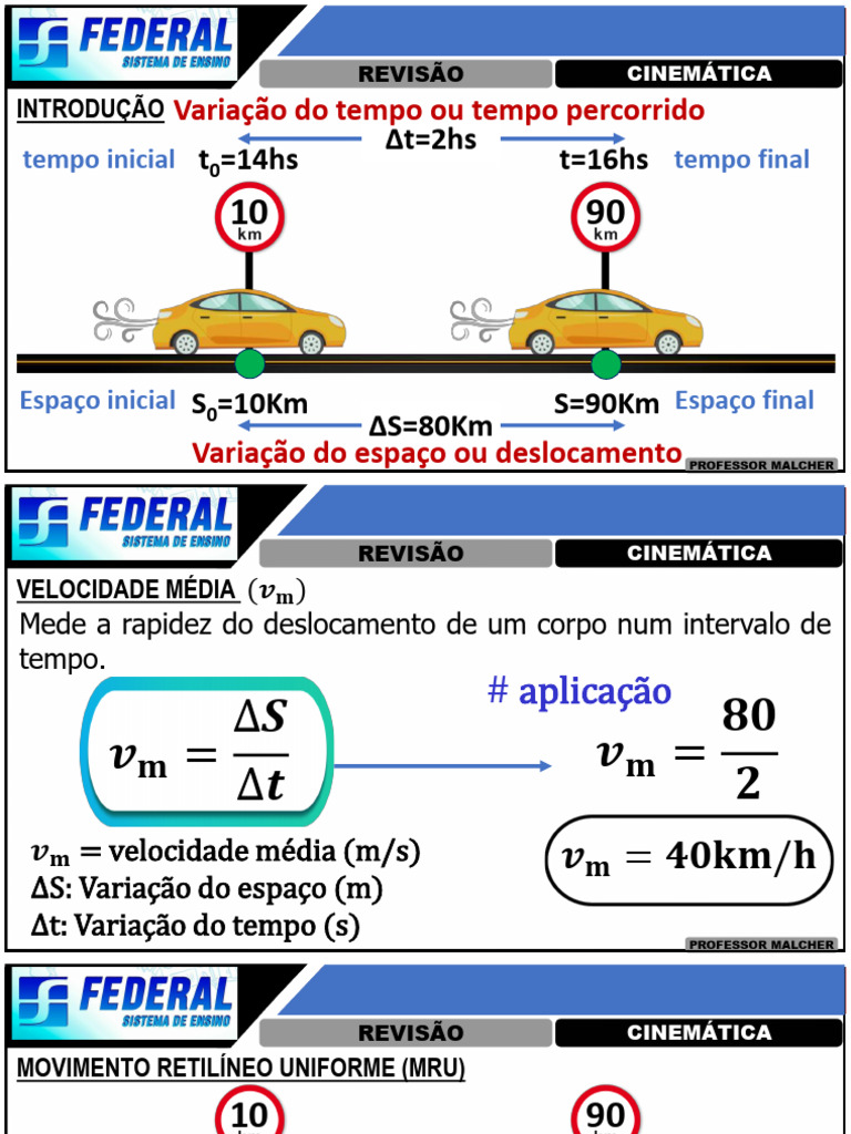 01.. Velocidade Média e MRU | PDF