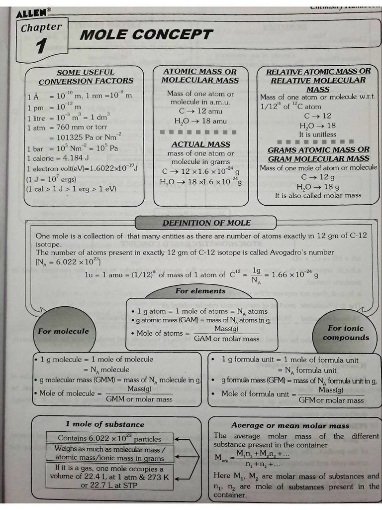 Mole Concept | PDF