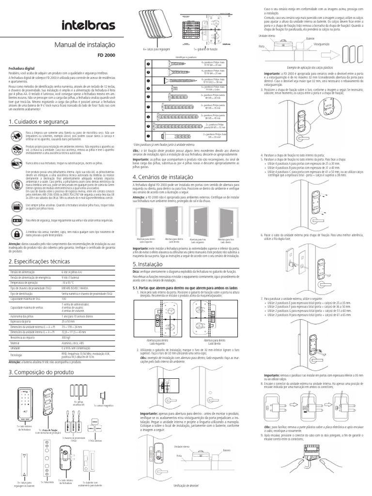 Manual Instalacao FD2000 02-20 240607 135828 | PDF