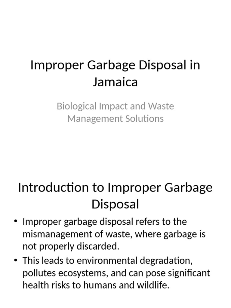 Improper Garbage Disposal in Jamaica | PDF