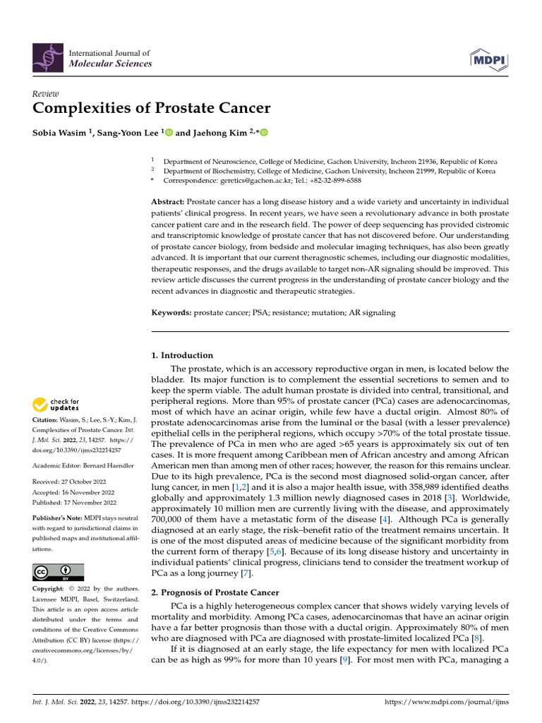 Complexities of Prostate Cancer | PDF