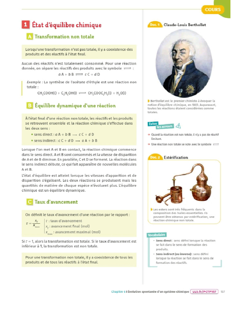 cour-chimie-6-évolution-spontanée | PDF