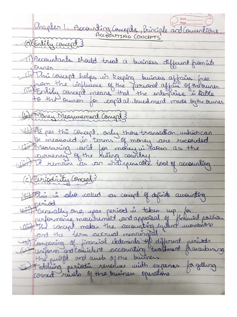 1.acc Ch1 Concepts Convention Handwritten by Student | PDF