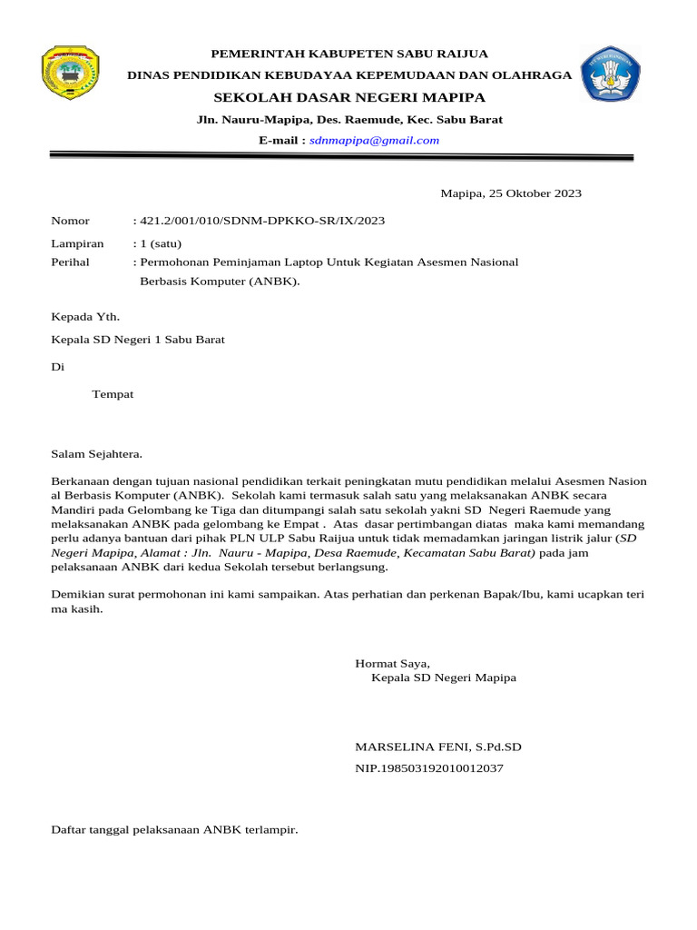 Surat Pinjam Barang | PDF