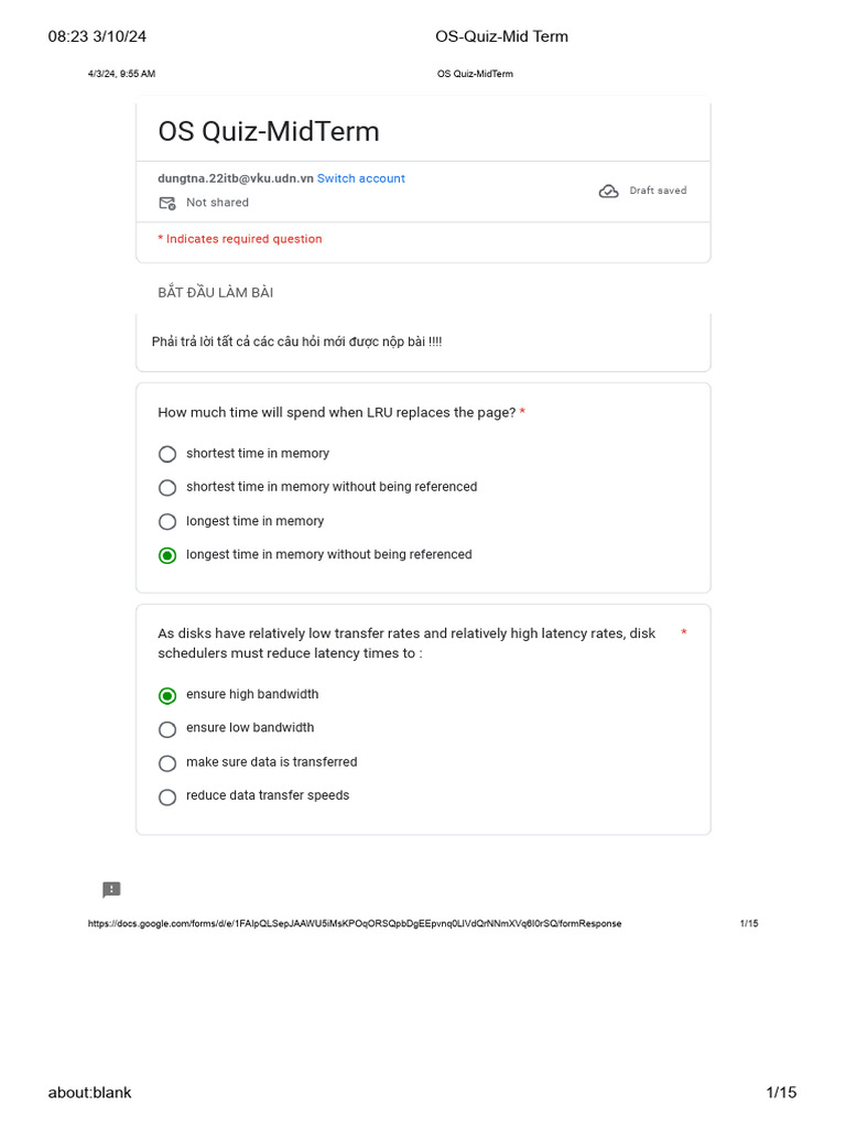 OS-Quiz-Mid Term | PDF
