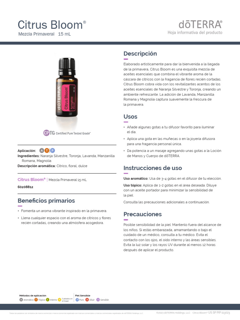 Aceite de Citrus Bloom Oil | PDF