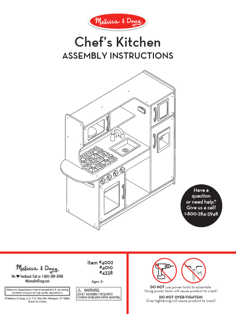 Chef Kitchen Assembly Instructions | PDF | Cookware And Bakeware ...