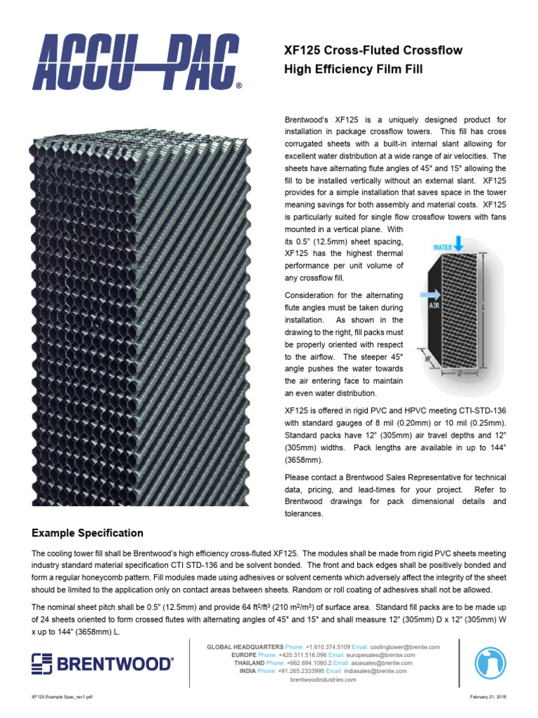 XF125 Example Spec - Rev1 | PDF