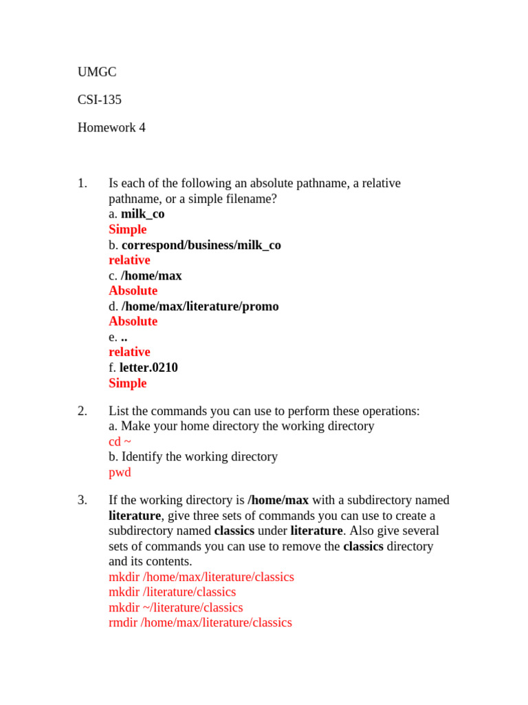UMGC CSI-135 - Homework 4 | PDF