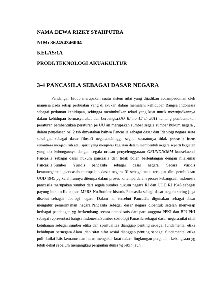 Tugas Pancasila Dewa | PDF