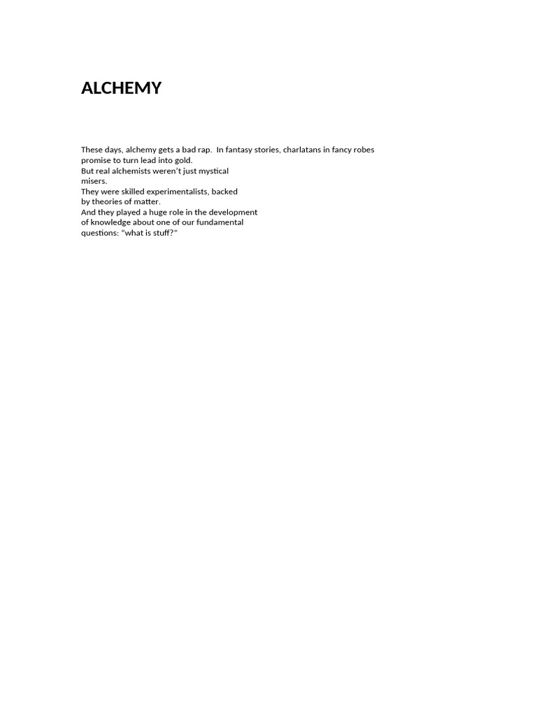 Alchemy | PDF