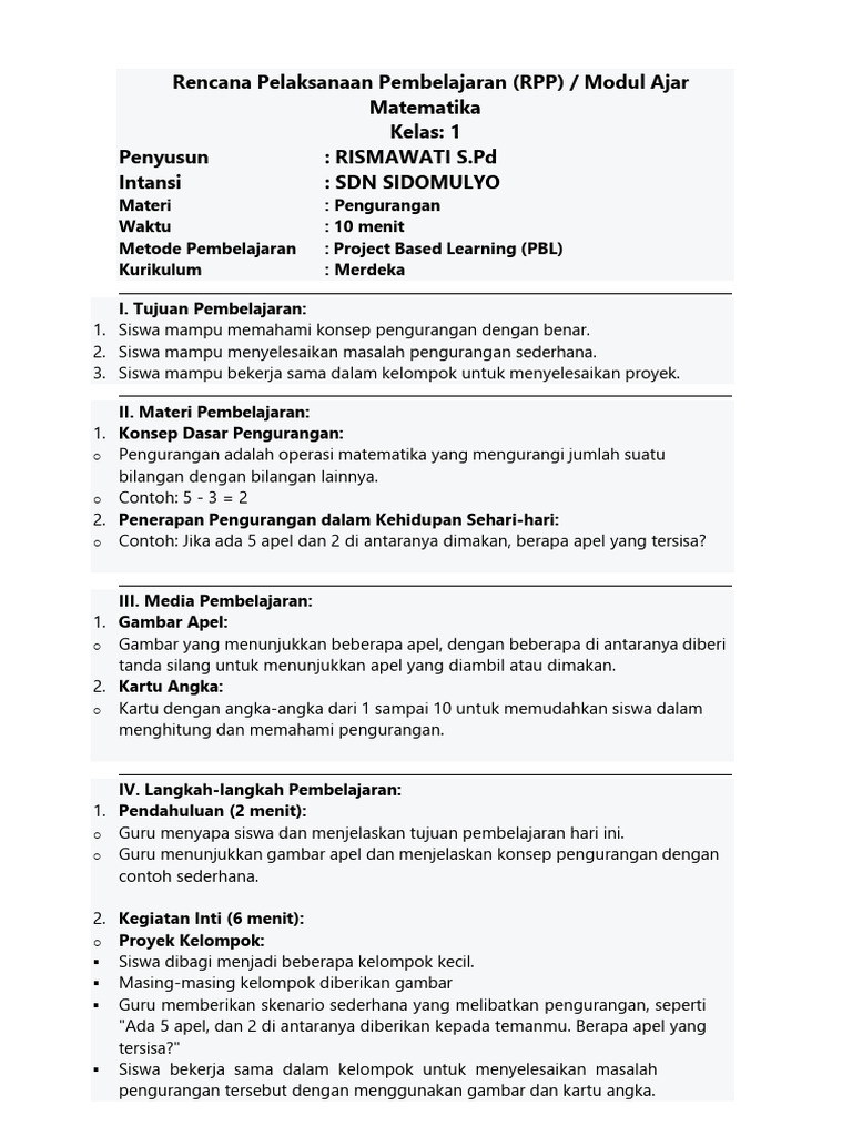 RPPP Ibu Risma | PDF