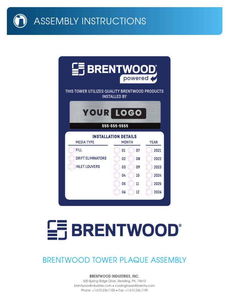 Tower Plaque Assembly Guide | PDF
