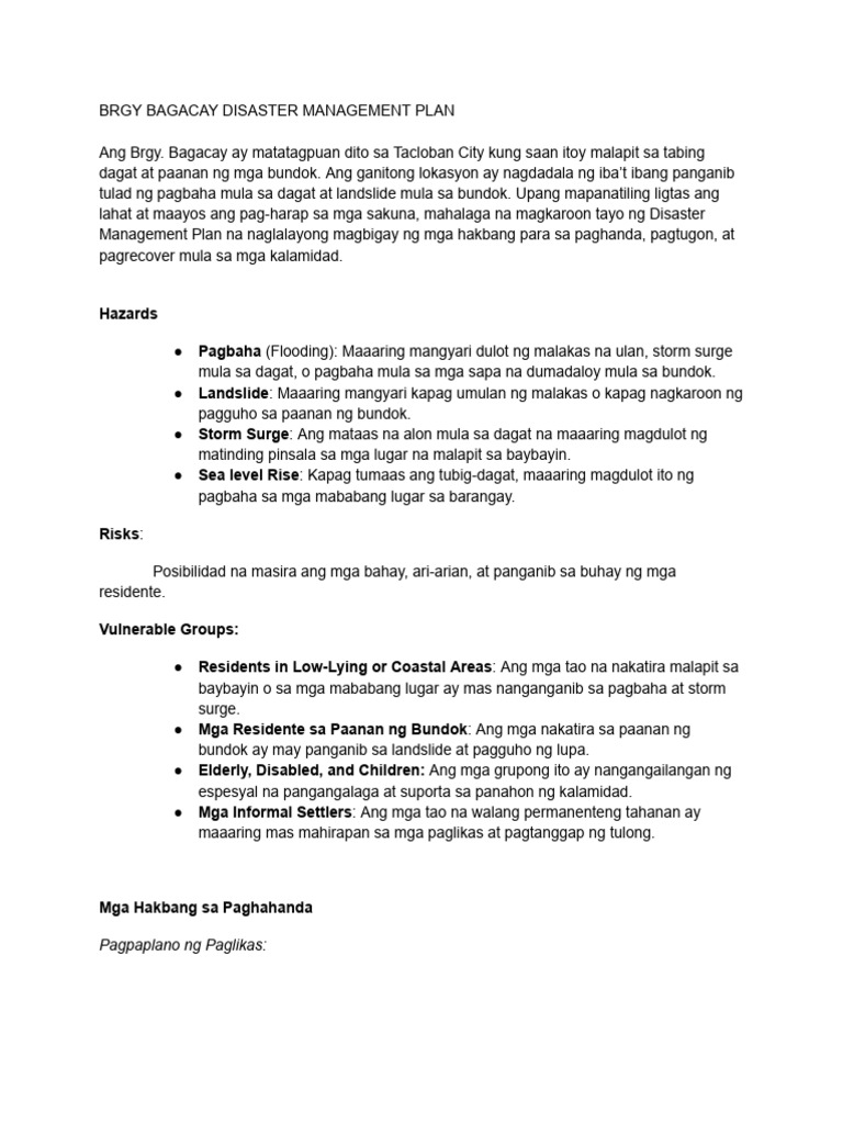 Disaster MGT Plan | PDF