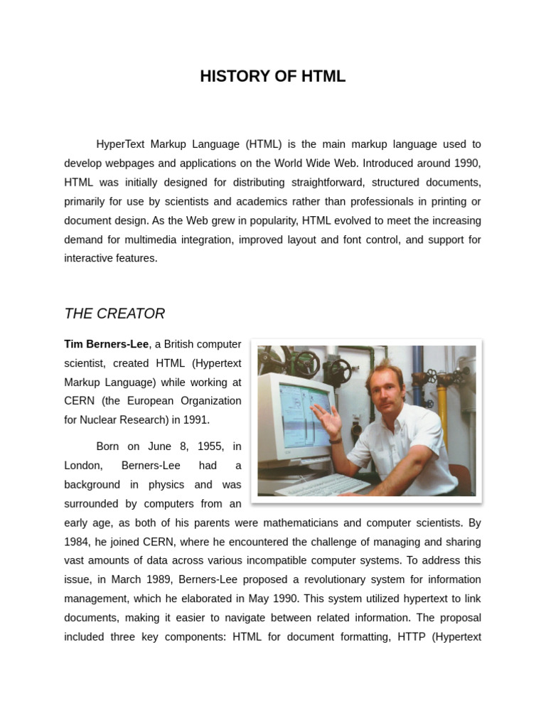 History of HTML | PDF