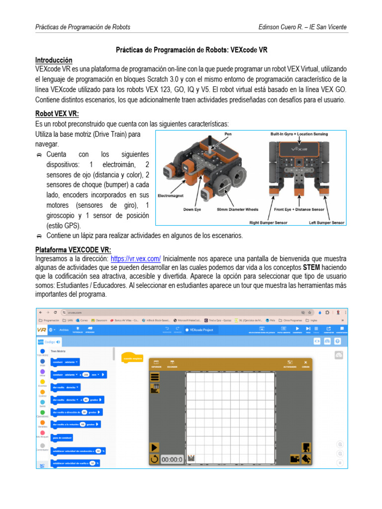 Prácticas VEXCode VR | PDF | Robot | Informática