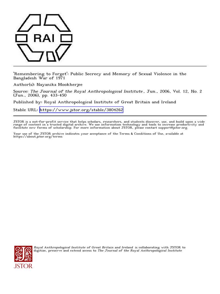 Mookherjee RememberingForgetPublic 2006 | PDF