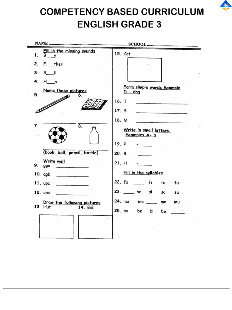 English Grade 3 Paper | PDF