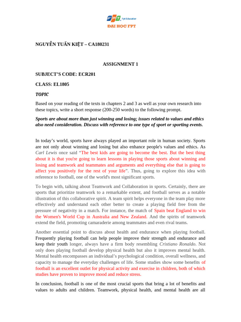 Assignment 1 Ecr | PDF