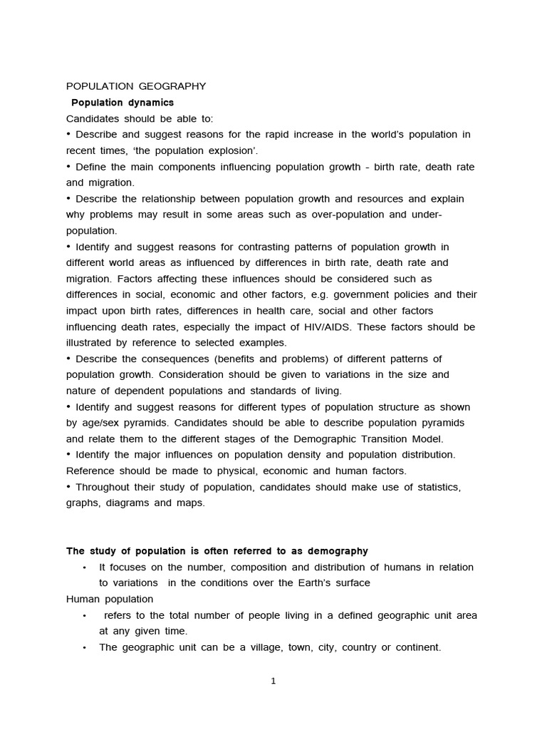 Population Geography | PDF