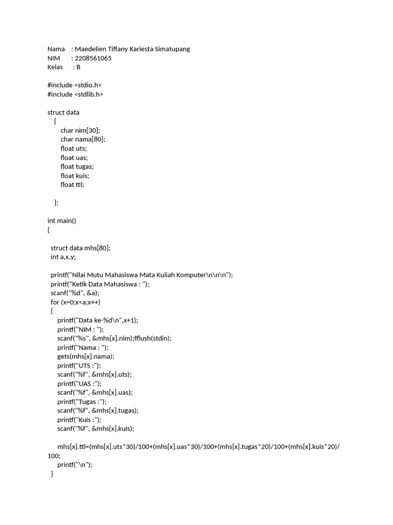 Tugas 1 Struktur Data | PDF