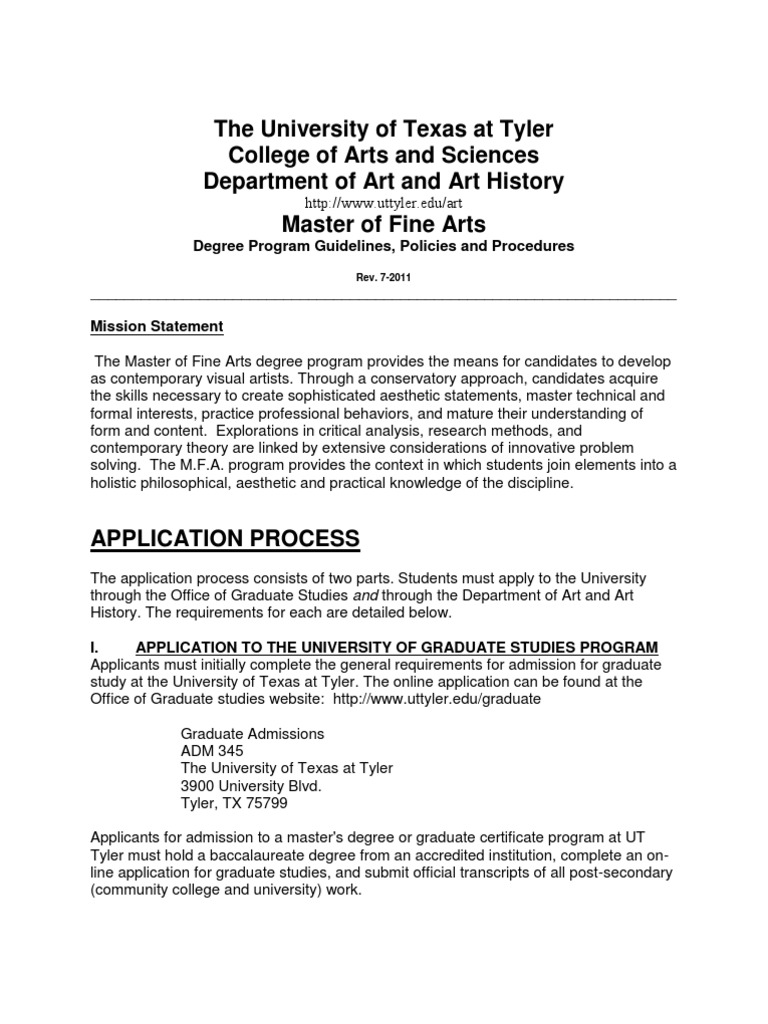 MFA Guidelines | PDF | Graduate School | Postgraduate Education
