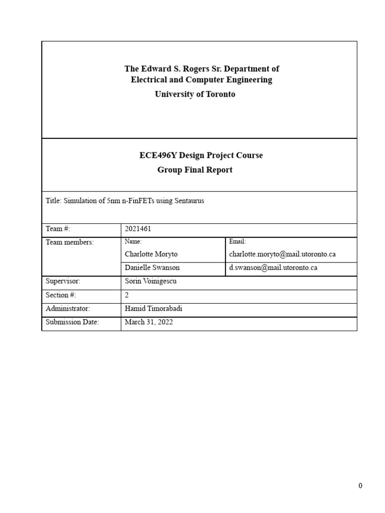 Moryto-Swanson 7nm FinFET Characterization | PDF