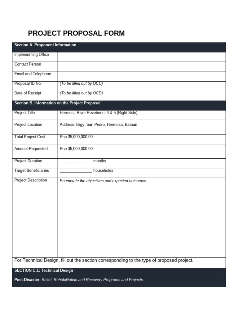 Project Proposal Form | PDF Project Proposal Form | PDF