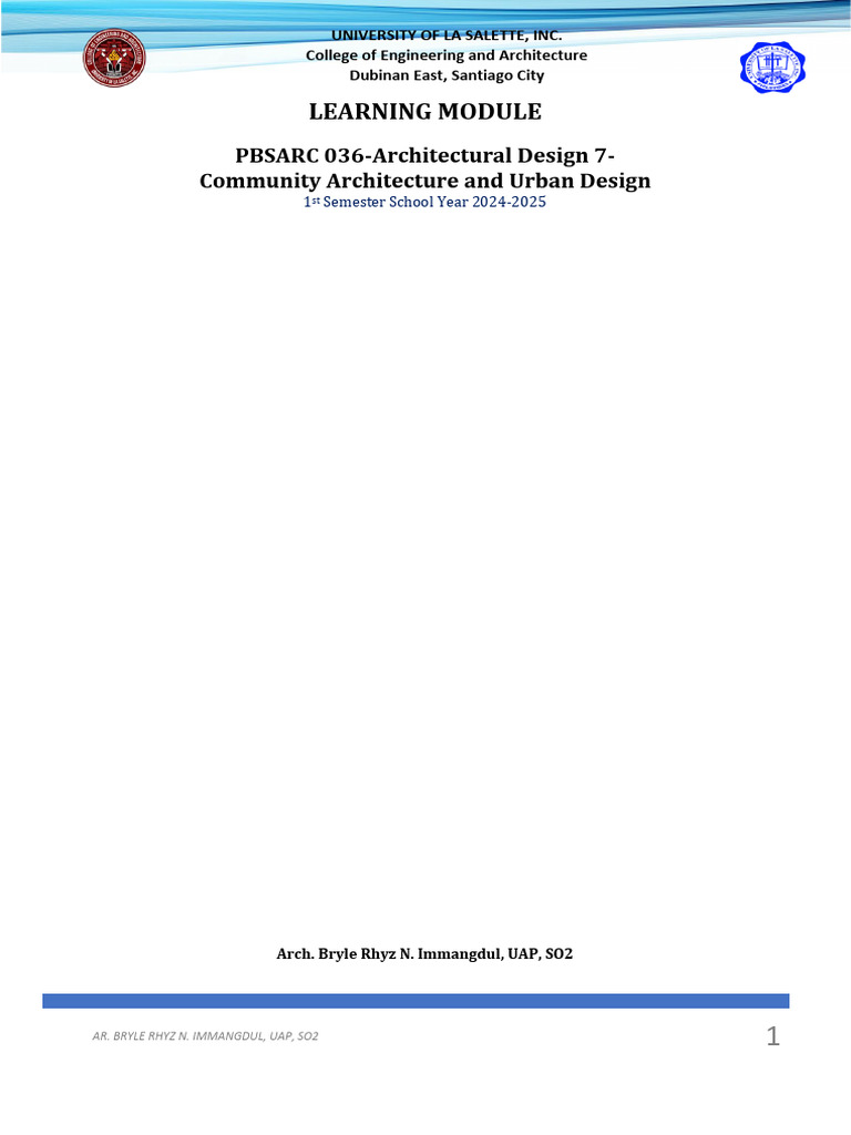 Architectural Design 7 Module 2 1st Sem 2024 | PDF