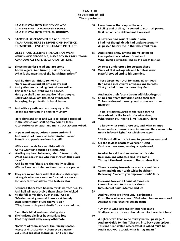 Canto Iii | PDF