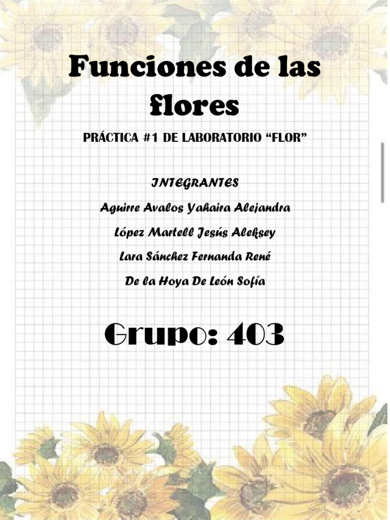 Funciones de las flores practica 1 | PDF