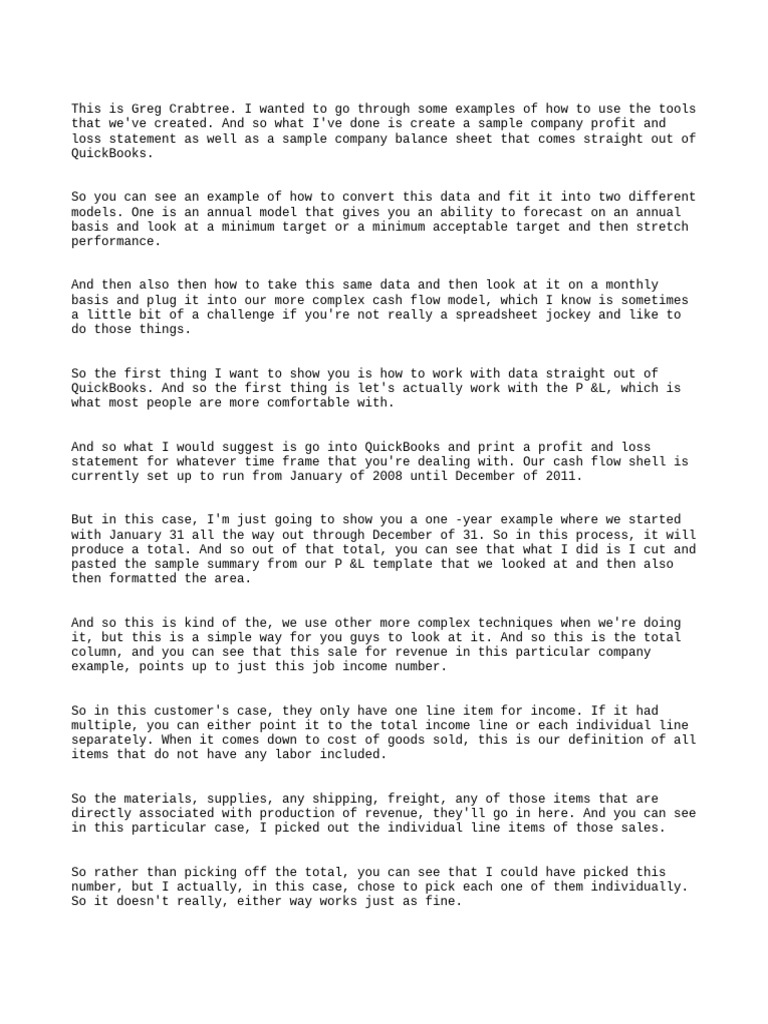 P&L Template Walkthrough.m4a | PDF