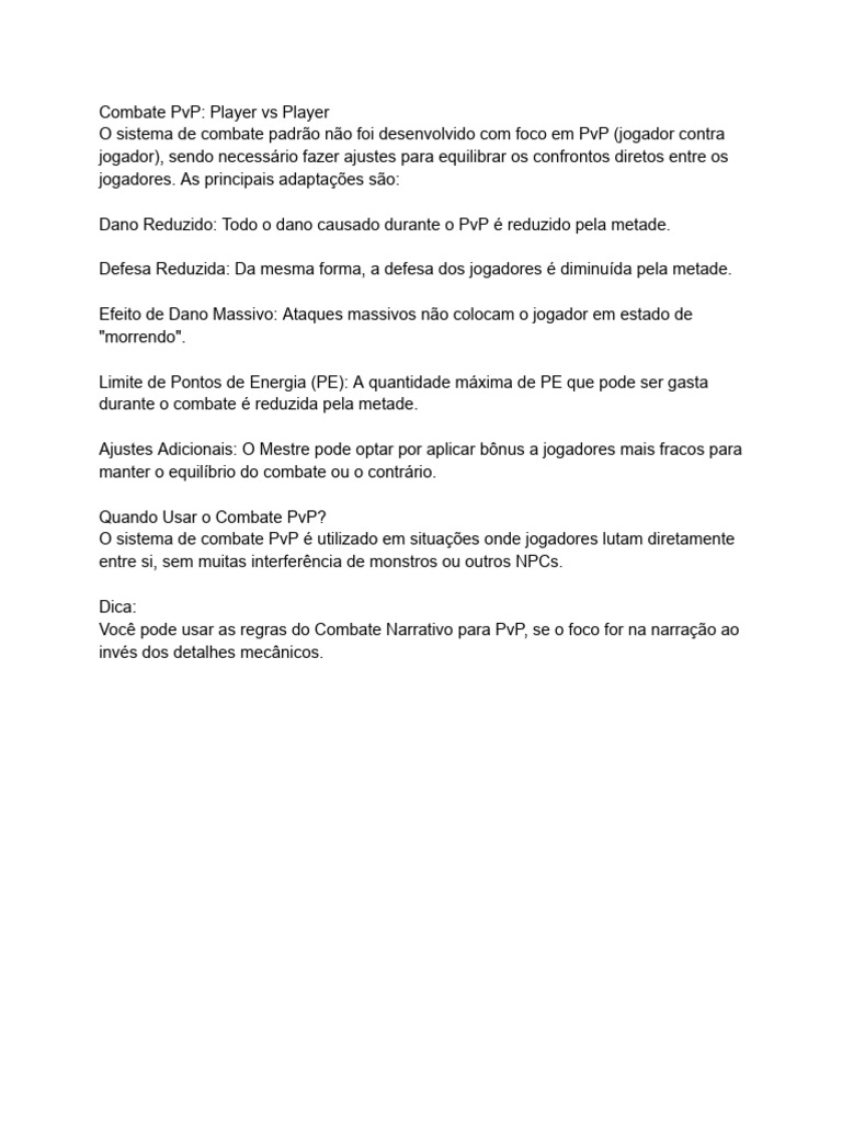 Combate PVP | PDF