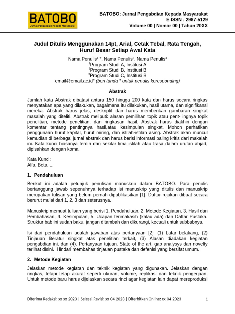 Template Batobo 2023 v1 | PDF