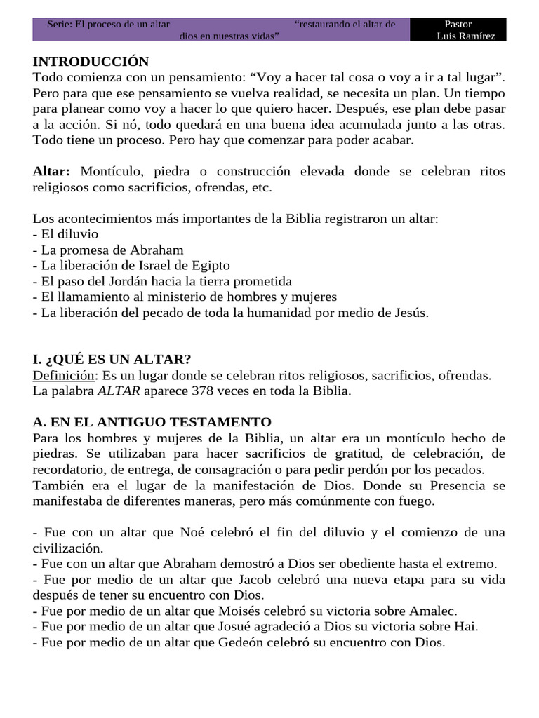Restaurando El Altar | PDF | Oración | Altar