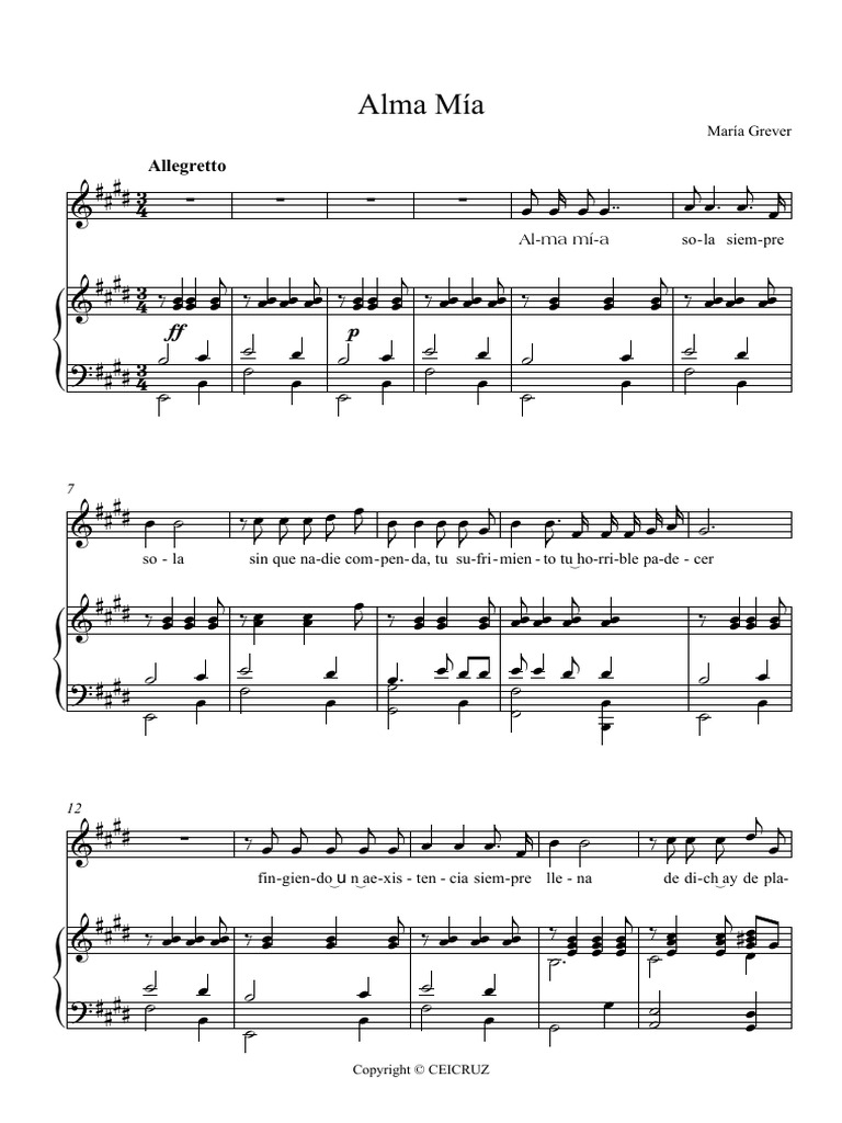 Alma Mia (E) - Partitura Completa | PDF