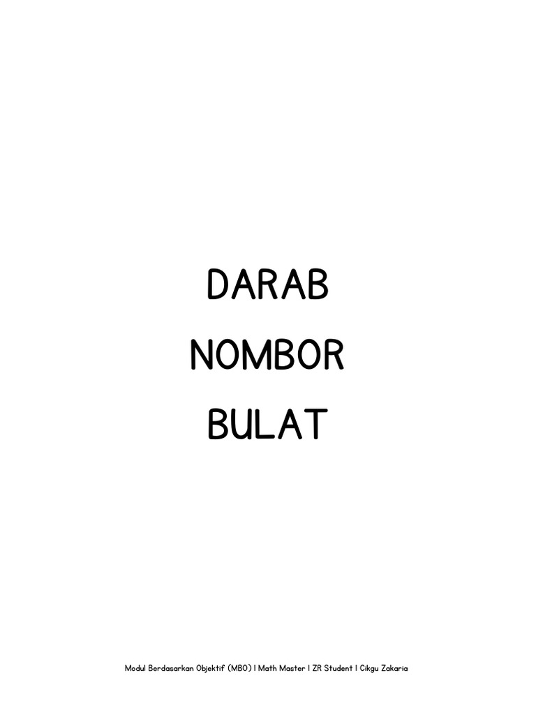 Darab Nombor Bulat | PDF