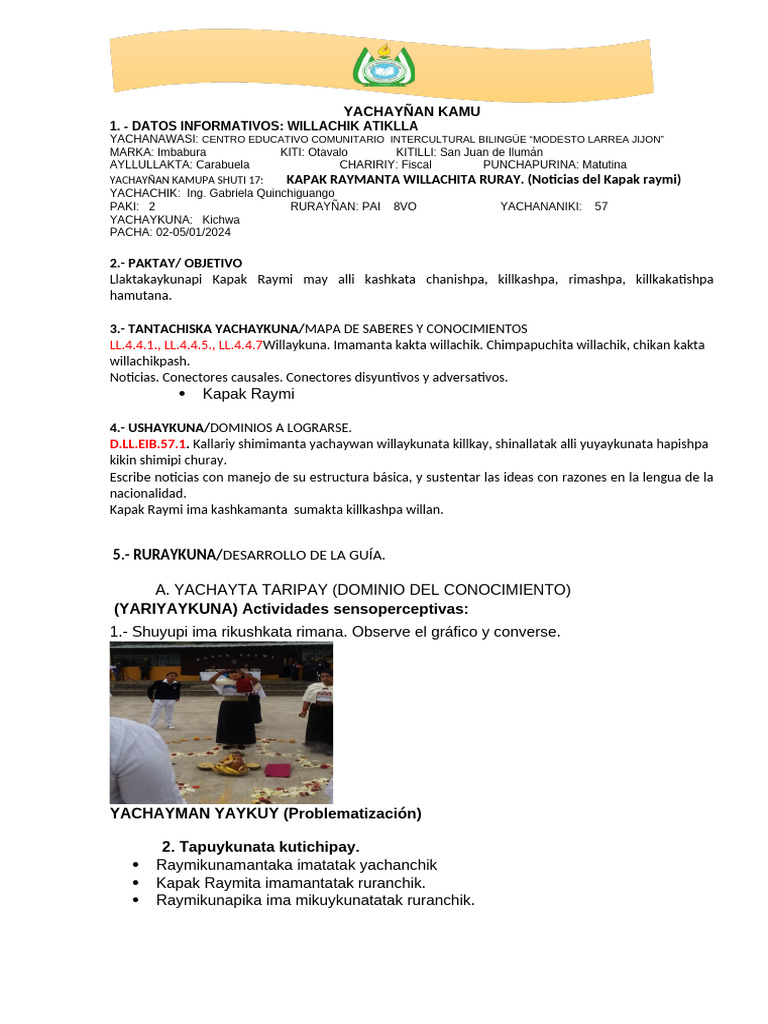 8vo Kichwa Guia 17 Trim 2 | PDF | Ciencias sociales