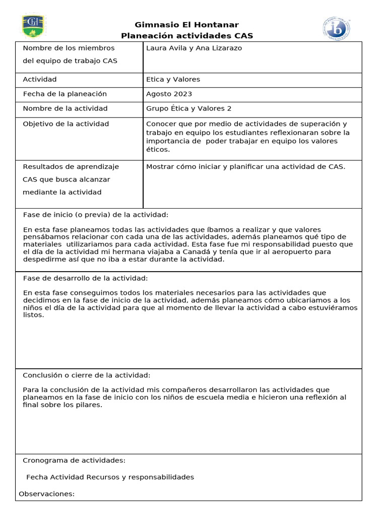 Etica y Valores | PDF | Planificación | Salud y bienestar