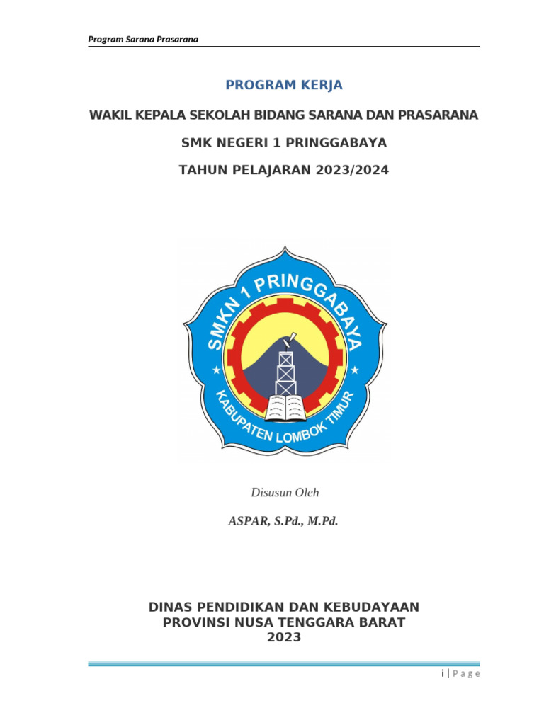 Program KERJA SARPRAS | PDF | Art