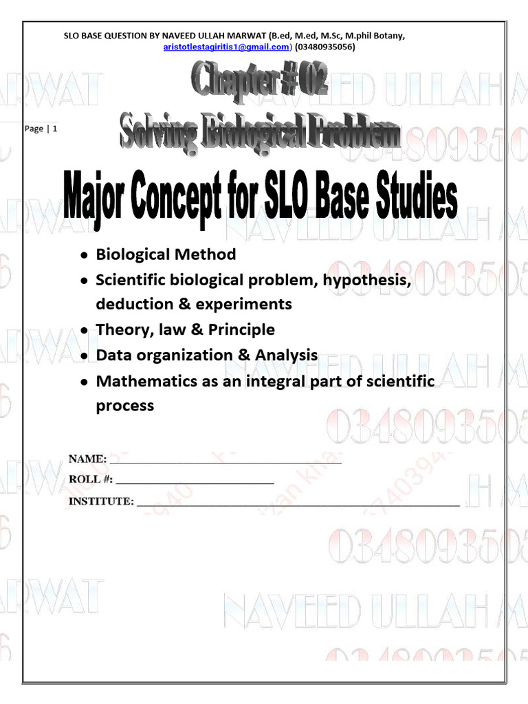 Solving Biological Problems in 9th Class | PDF